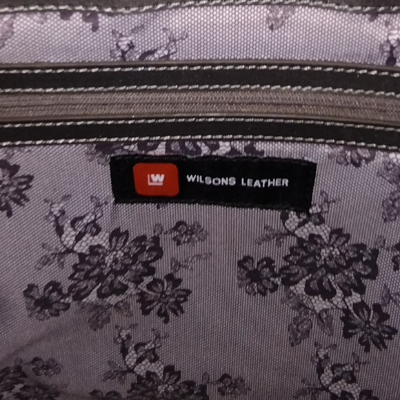 Wilsons Leather | Bags | Wilson Leathers Silver Leather Shoulder Bag ...